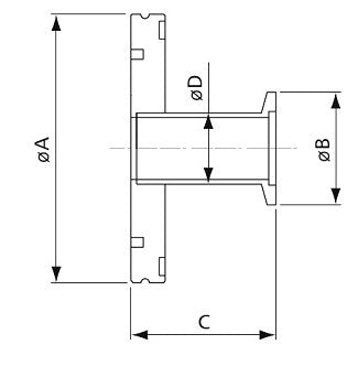 ISO/KF Tubulated Adapter - ISO100/KF40, 304 SS EV04017 – Ezzivision
