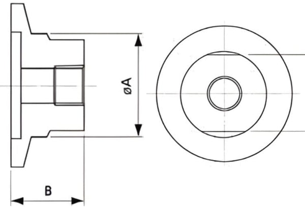 KF Female Pipe Adaptor Thread Type: PT - KF25, Thread - 1/4"PT, 304 SS ...